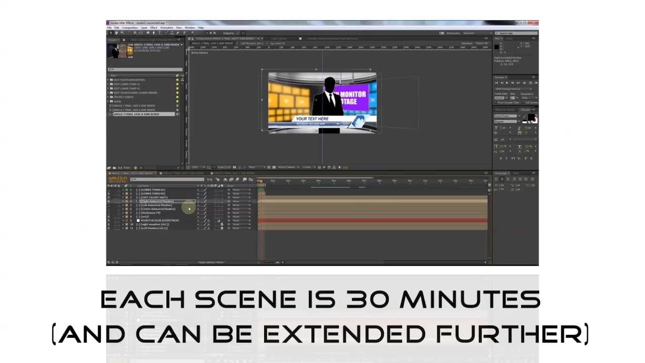 Virtual-Studio-Set 2 After Effects Template – Virtual Set Lab